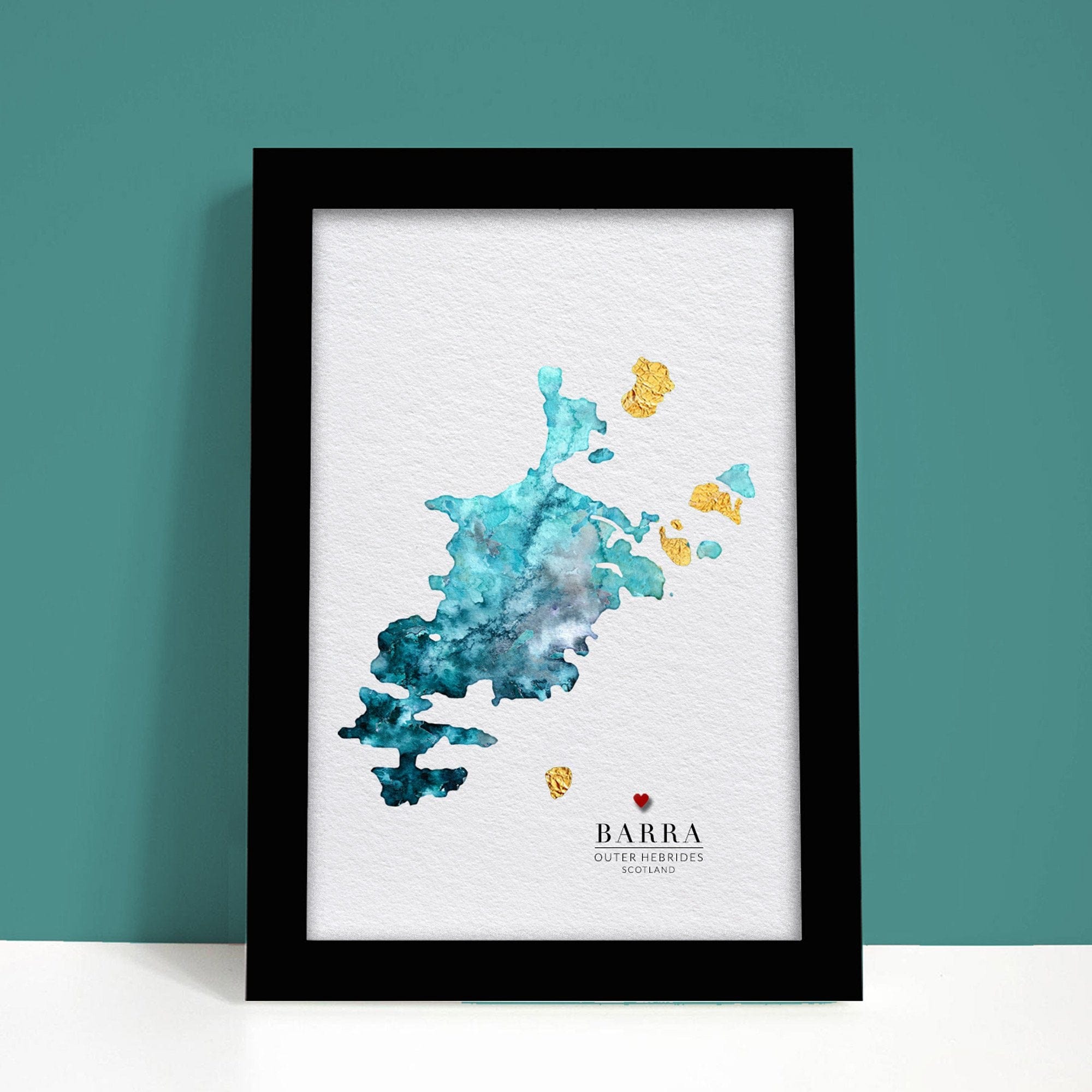 Barra Watercolour Map Art Print