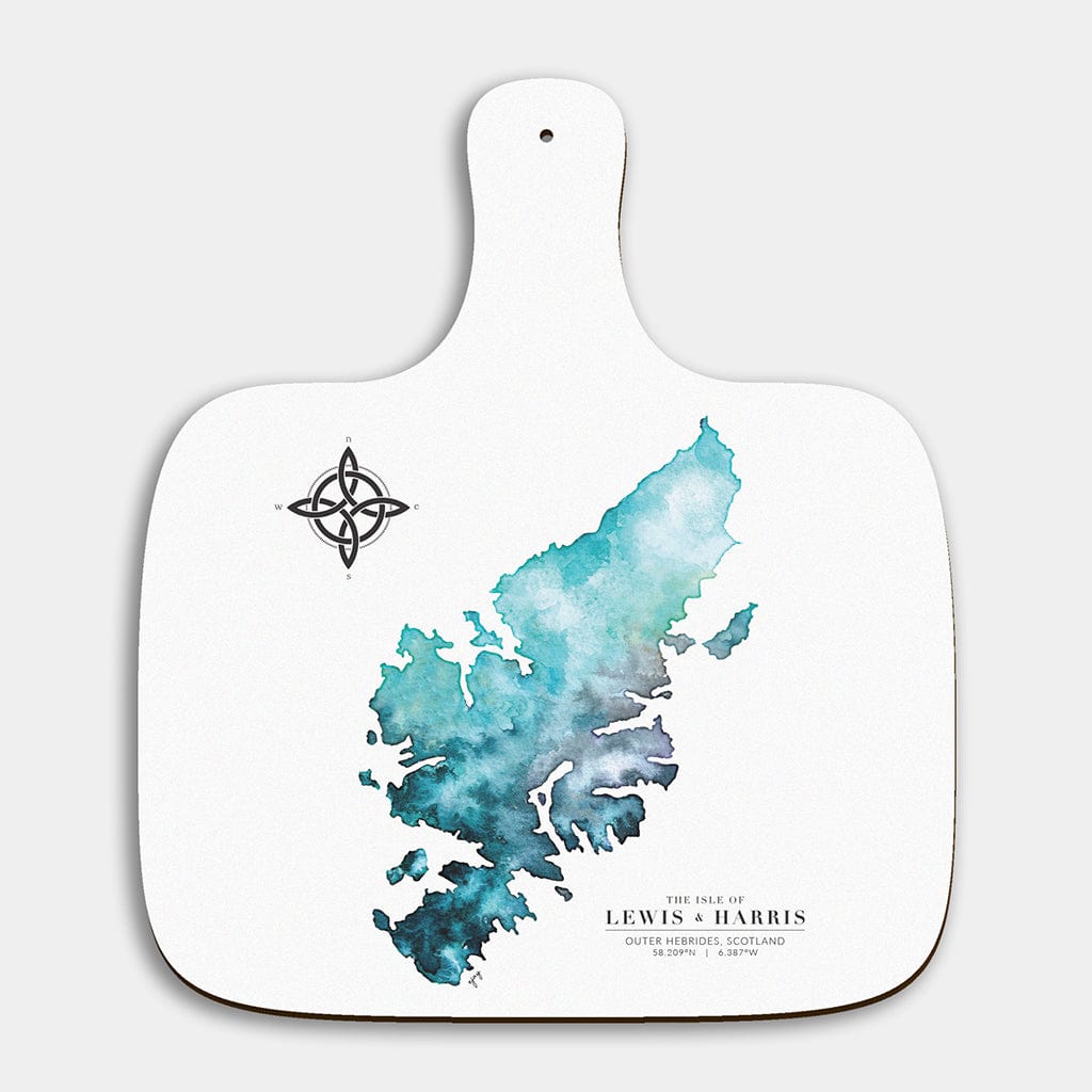 Chopping Board Isle of Lewis Watercolour Map