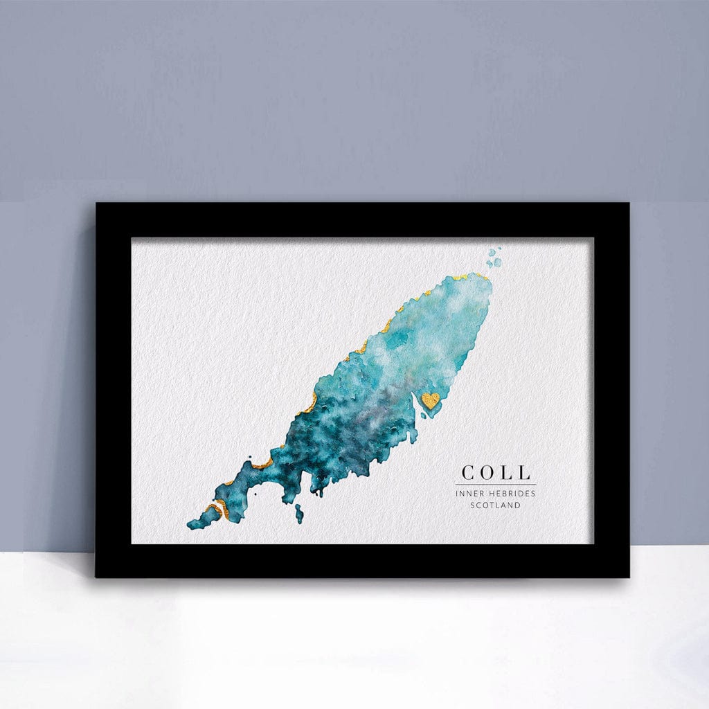 Coll Watercolour Gold Map Print