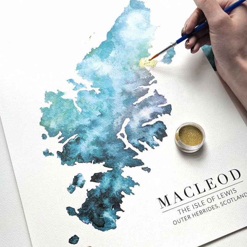Golden Watercolour Maps