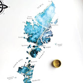 Outer Hebrides: Tip to Toe - Rat Race Map Art Print