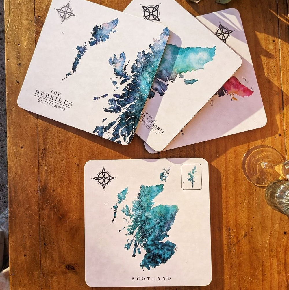 Scotland Table Mat Watercolour Map