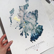 Scotland Watercolour Gold Map Art Print