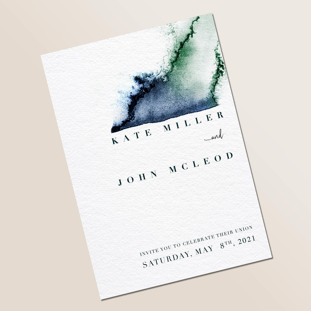 Star Sign Watercolour Wedding Invite